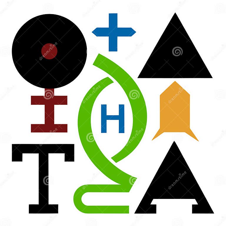 Greek Signs and Symbols Tattoo Different Greek Letter Stock ...