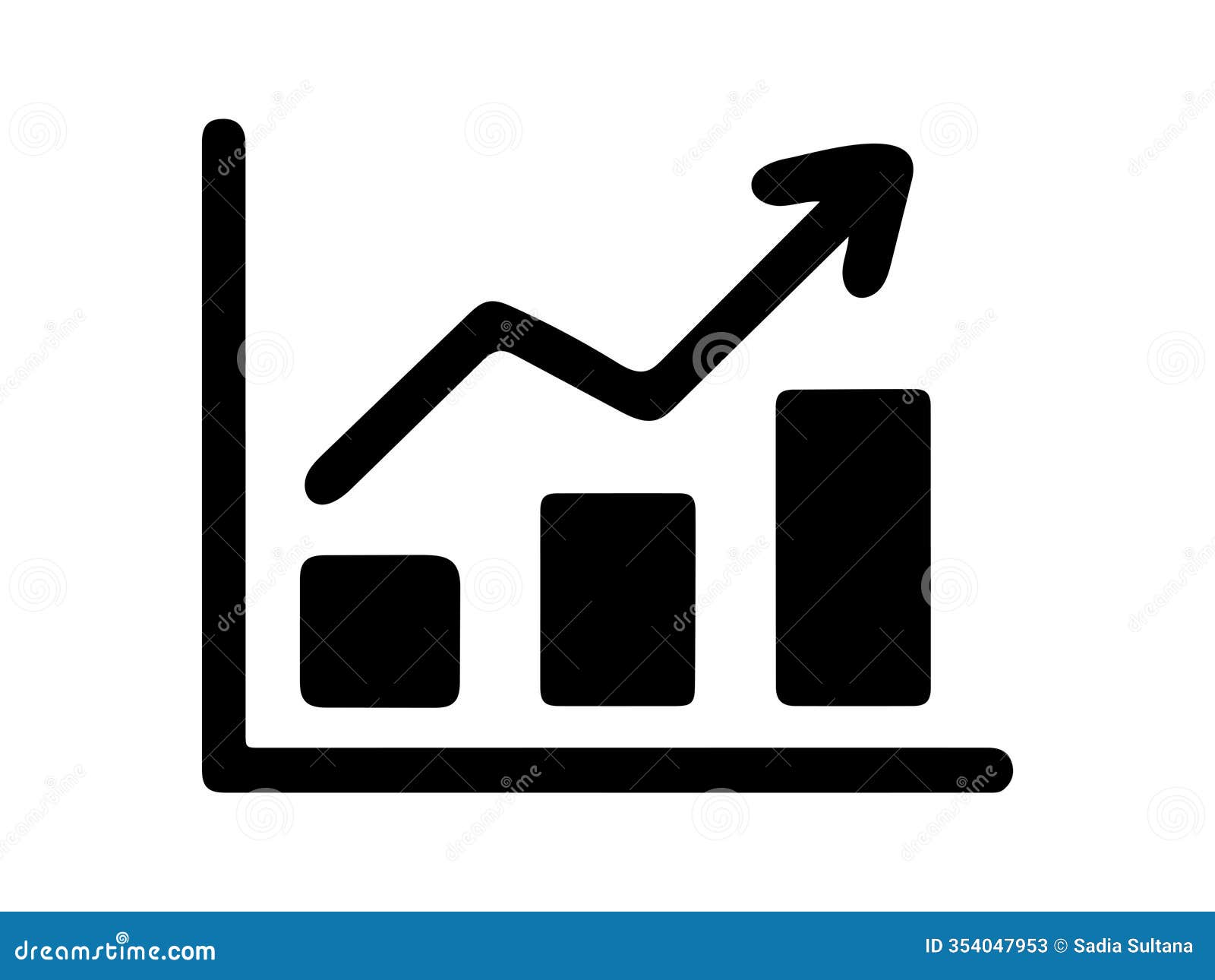Simple Graphic of an Upward Trending Graph Stock Vector - Illustration ...