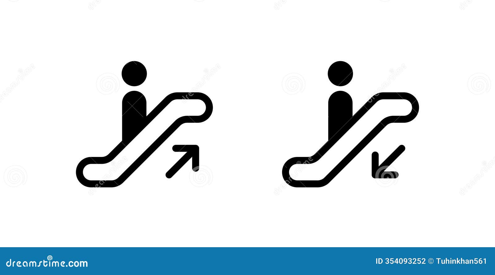 Escalator Signs Set. Escalator Icon Set. Escalator Up and Down Icons ...