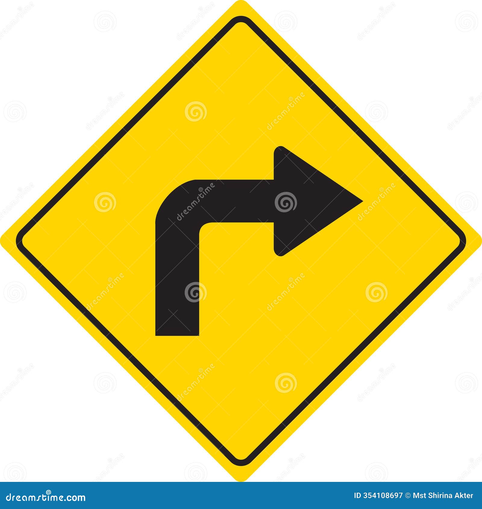Take Right-turn Symbol and Traffic Sign Vector Illustration Stock ...