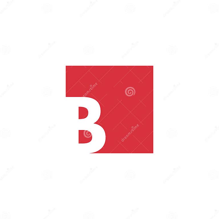 Logo Letter B Square Red Unique Design Stock Illustration ...