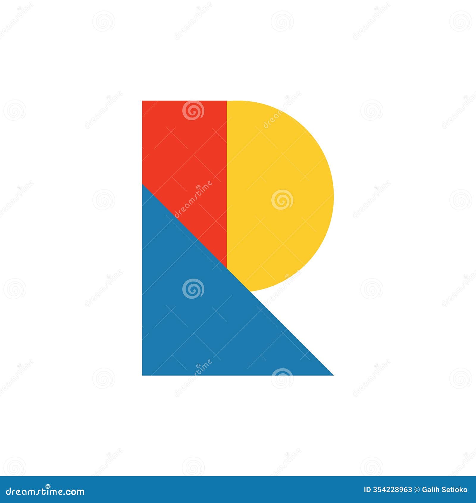 Logo Letter R Paper Fold Colorful Unique Design with Blank Background ...