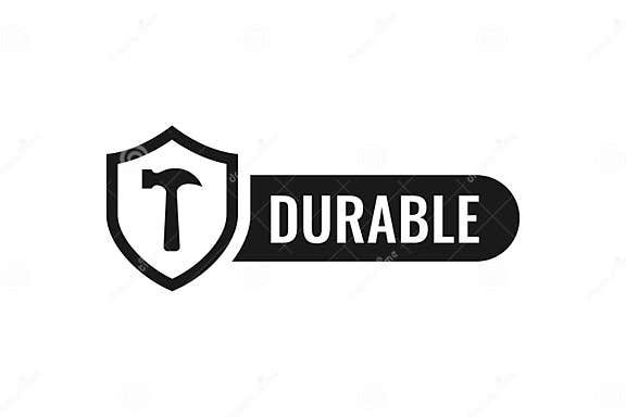 Durable Label Vector Icon. Durable Sign Symbol. Metal Durable ...