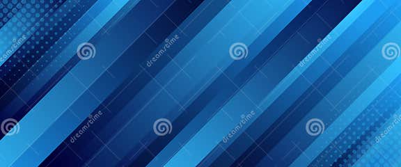 Dark Blue Abstract Dynamic Banner Background with Halftones. Gradient ...