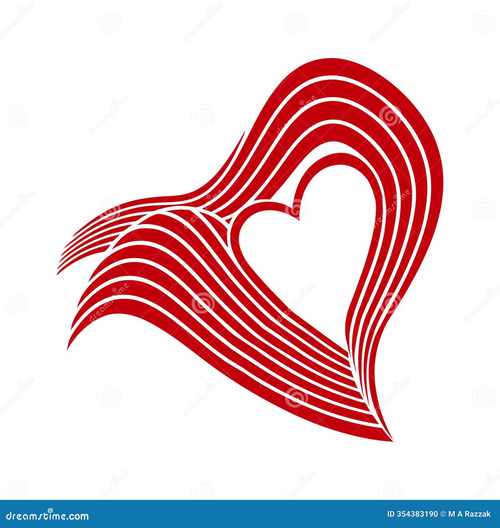 Elegant Motion of Curves Forming Heart Shapes Stock Illustration ...