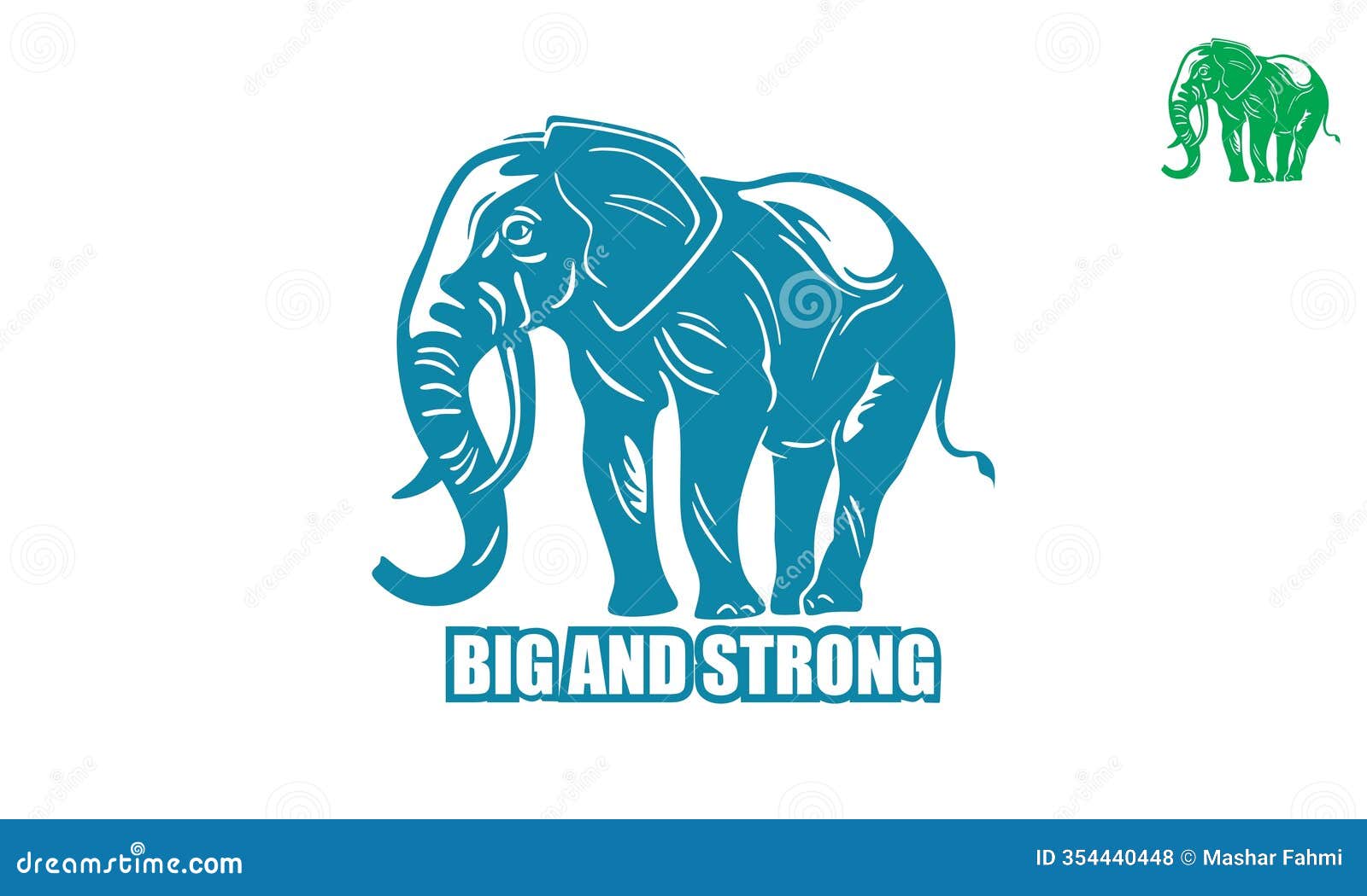 Big and Strong Elephant Walking Logo Stock Illustration - Illustration ...