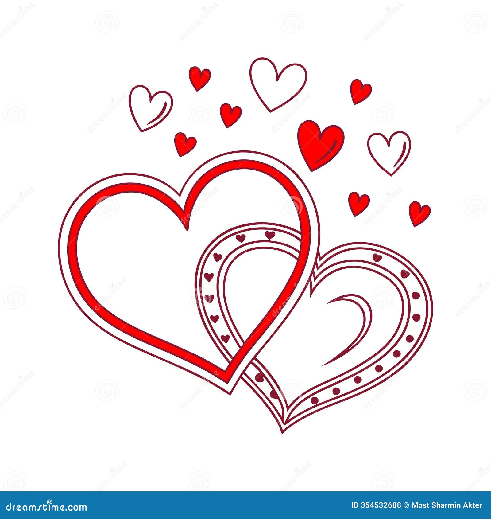 Heart Two Love Sign Vector Illustration. Stock Illustration ...