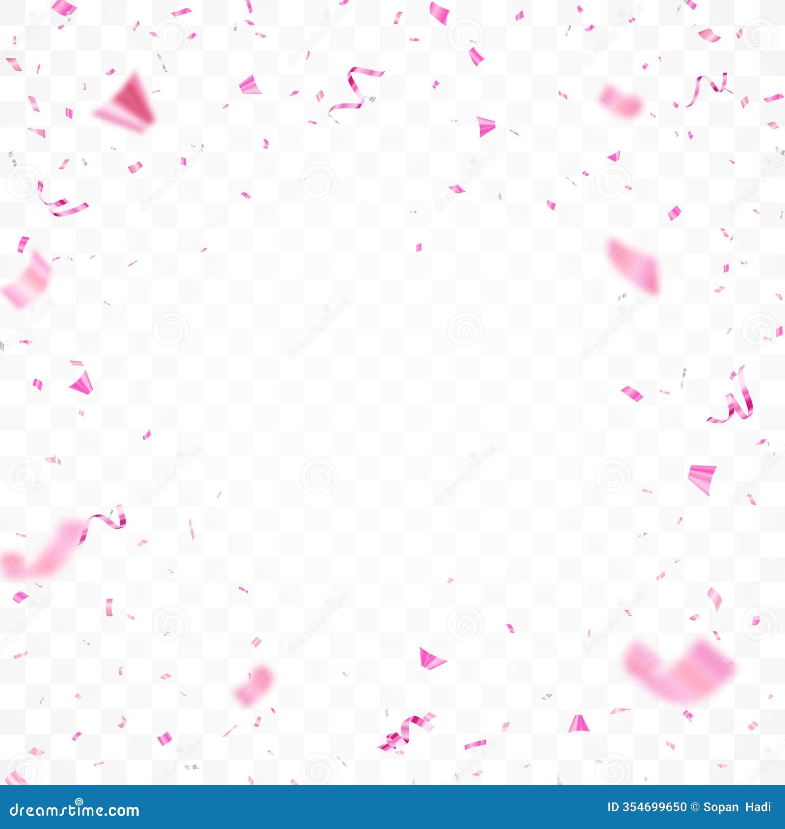 Beautiful Pink Confetti Banner for Party and Celebration Background ...