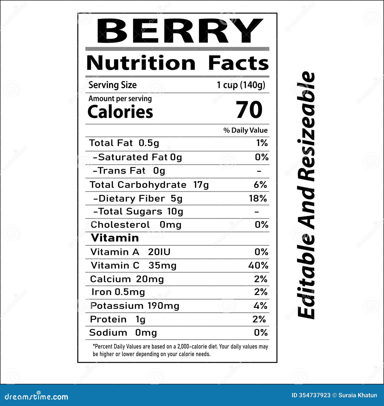 Berry Nutrition Facts, Berries, Nutrition Facts, Health Benefits of Berries Stock Illustration ...