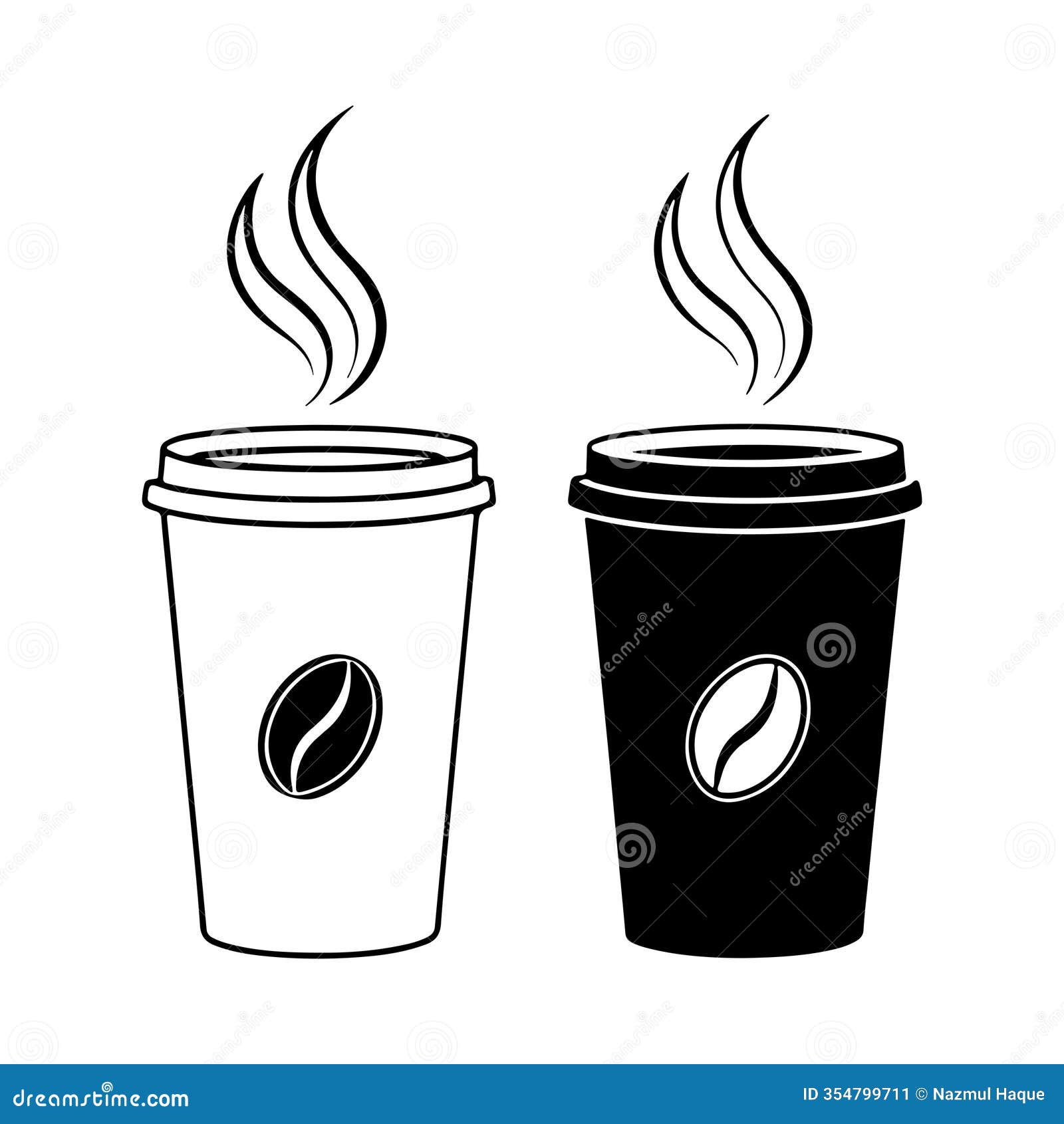 Simple Coffee Cup Icons Design. Stock Illustration - Illustration of ...