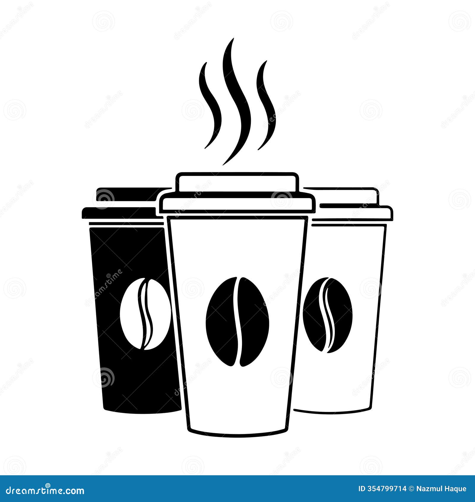Simple Coffee Cup Icons Design. Stock Illustration - Illustration of ...