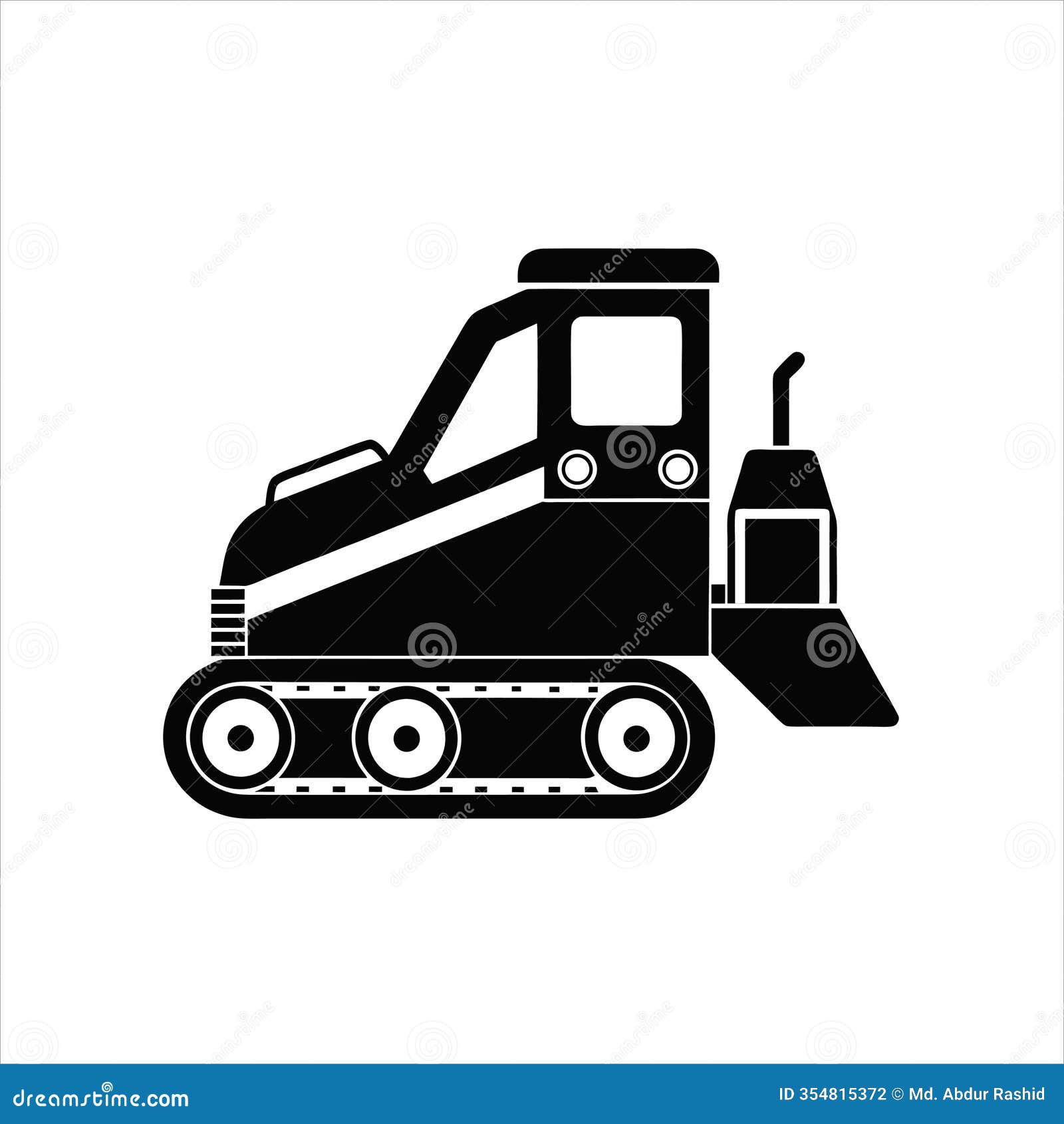 Compact Track Loader Icon Heavy Equipment Vector Illustration Stock ...