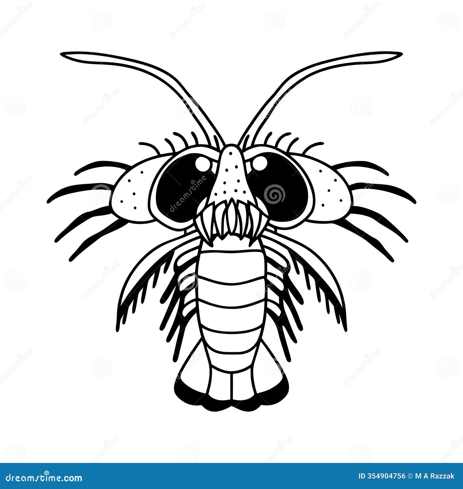Shrimp Silhouette Vector In A Simple Art Style On A White Background ...