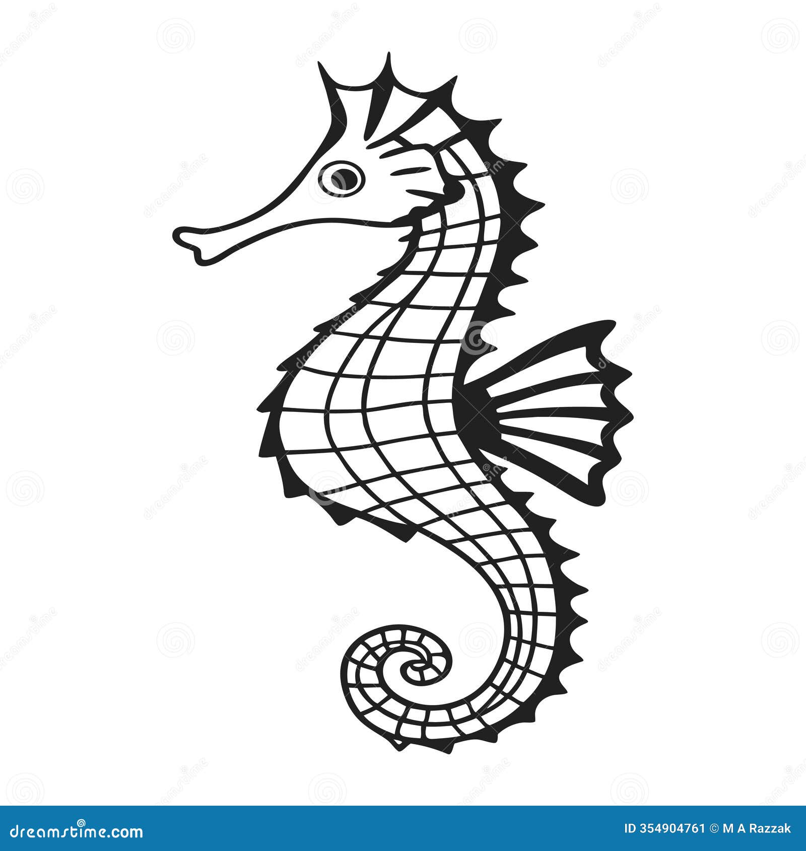 Sea Dragon Silhouette. Wonder Animal of Under Water Ocean Stock ...