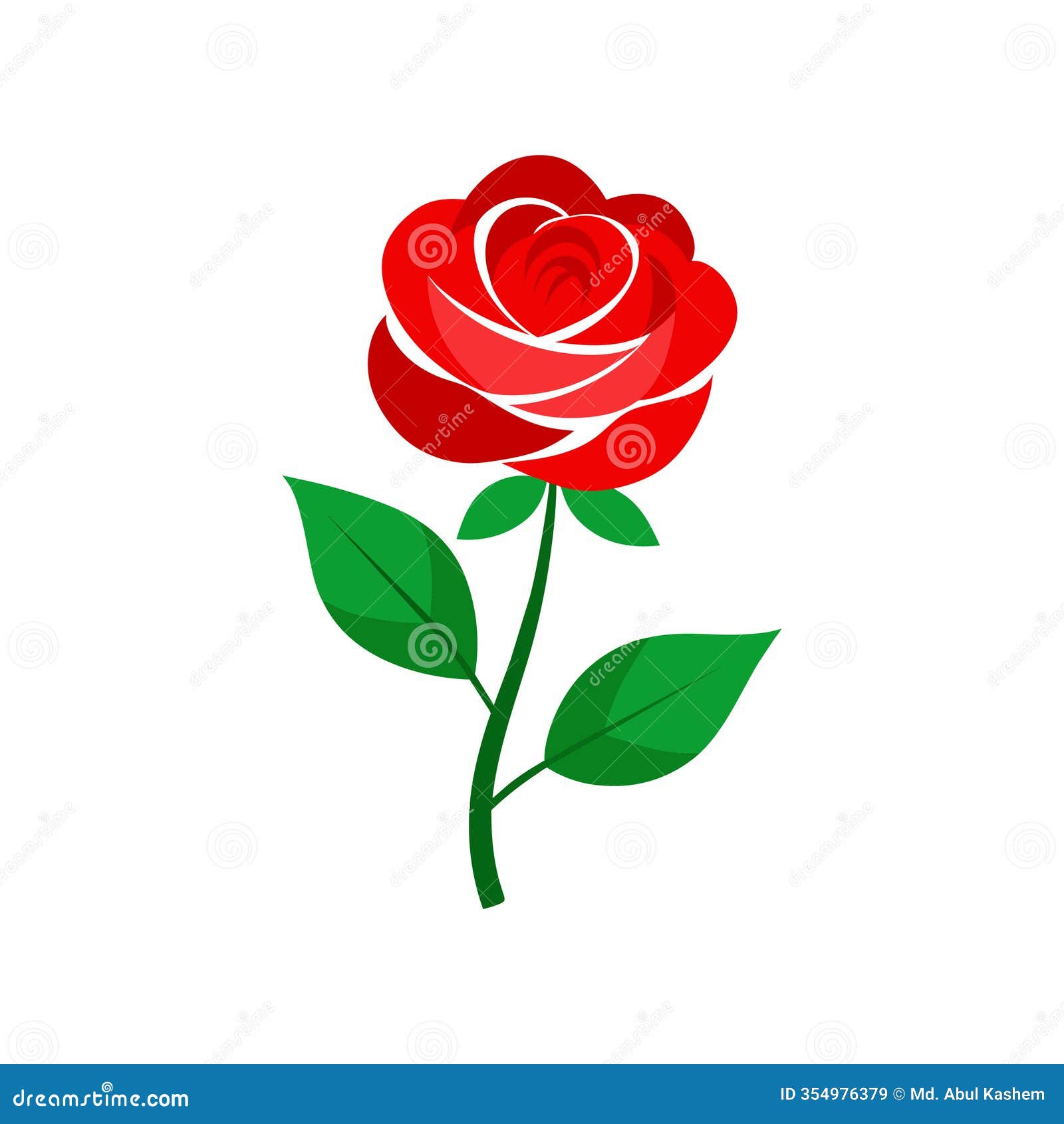 Red Rose Flower Vector Artwork Stock Illustration - Illustration of ...