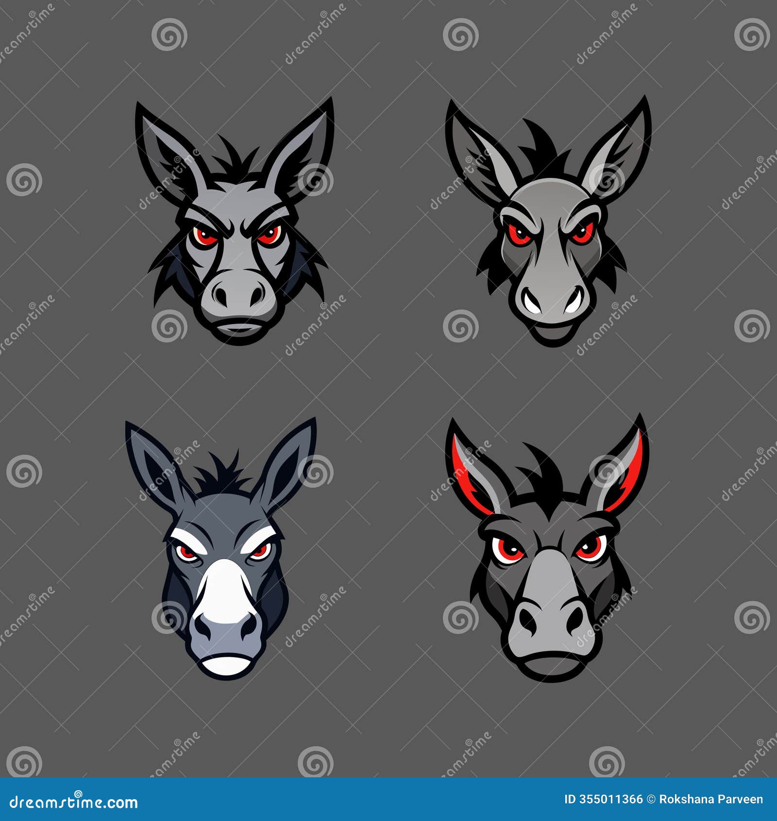 Angry Donkey Head Icon Vector Artwork Stock Illustration - Illustration ...