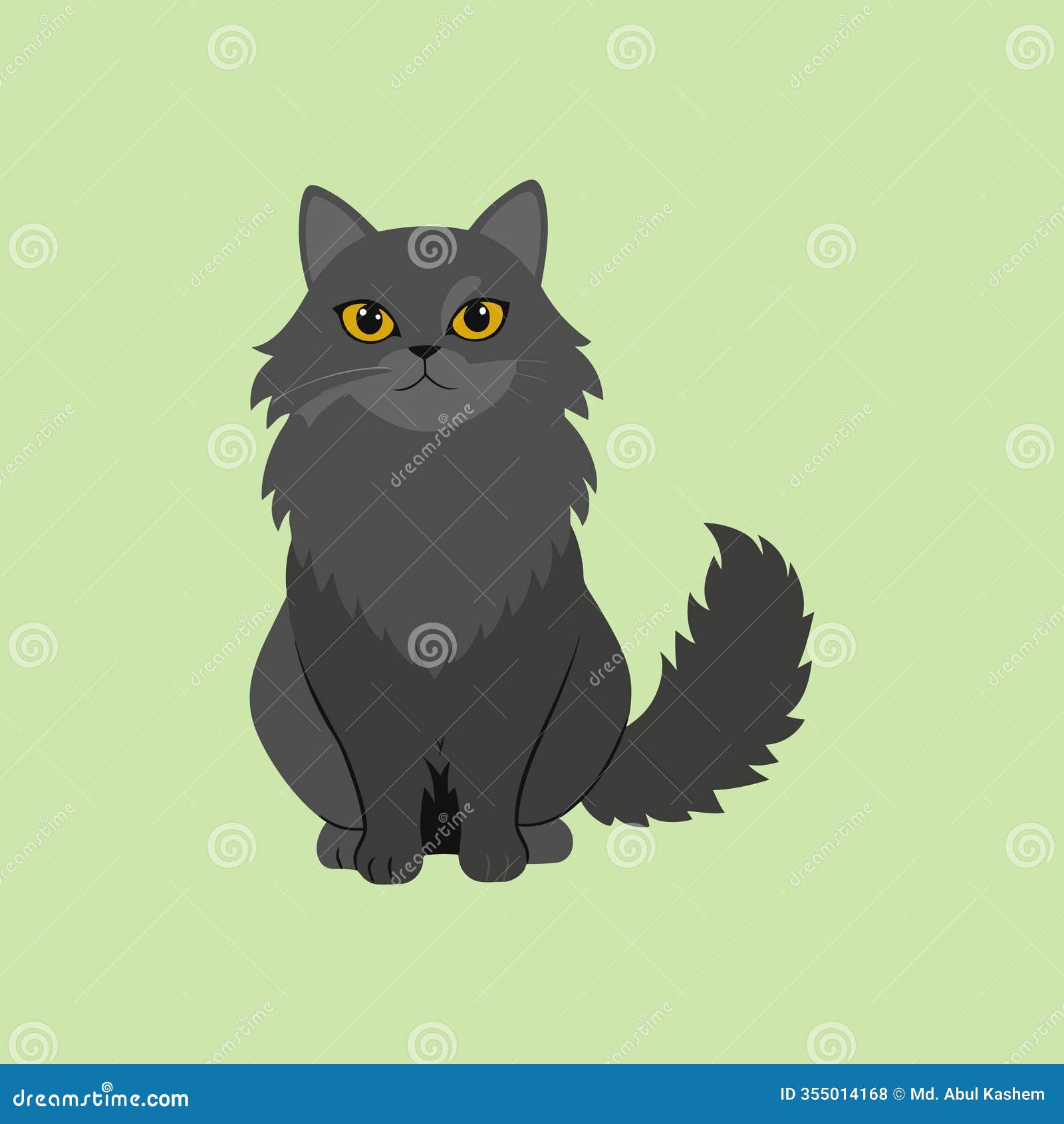British Longhair Cat Vector Illustration. Stock Illustration ...