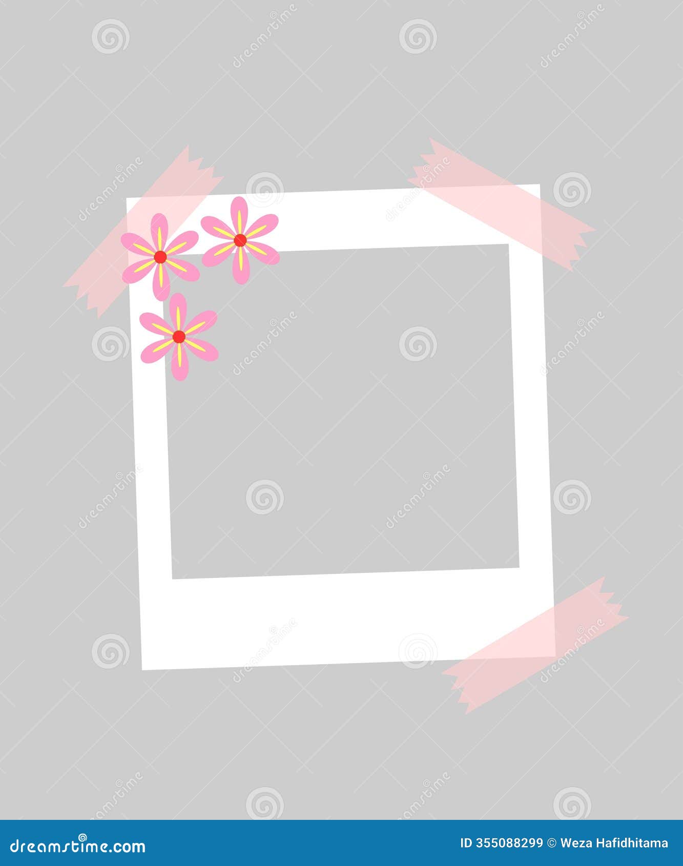 Polaroid Frame with Yellow Flower Accent Stock Illustration ...
