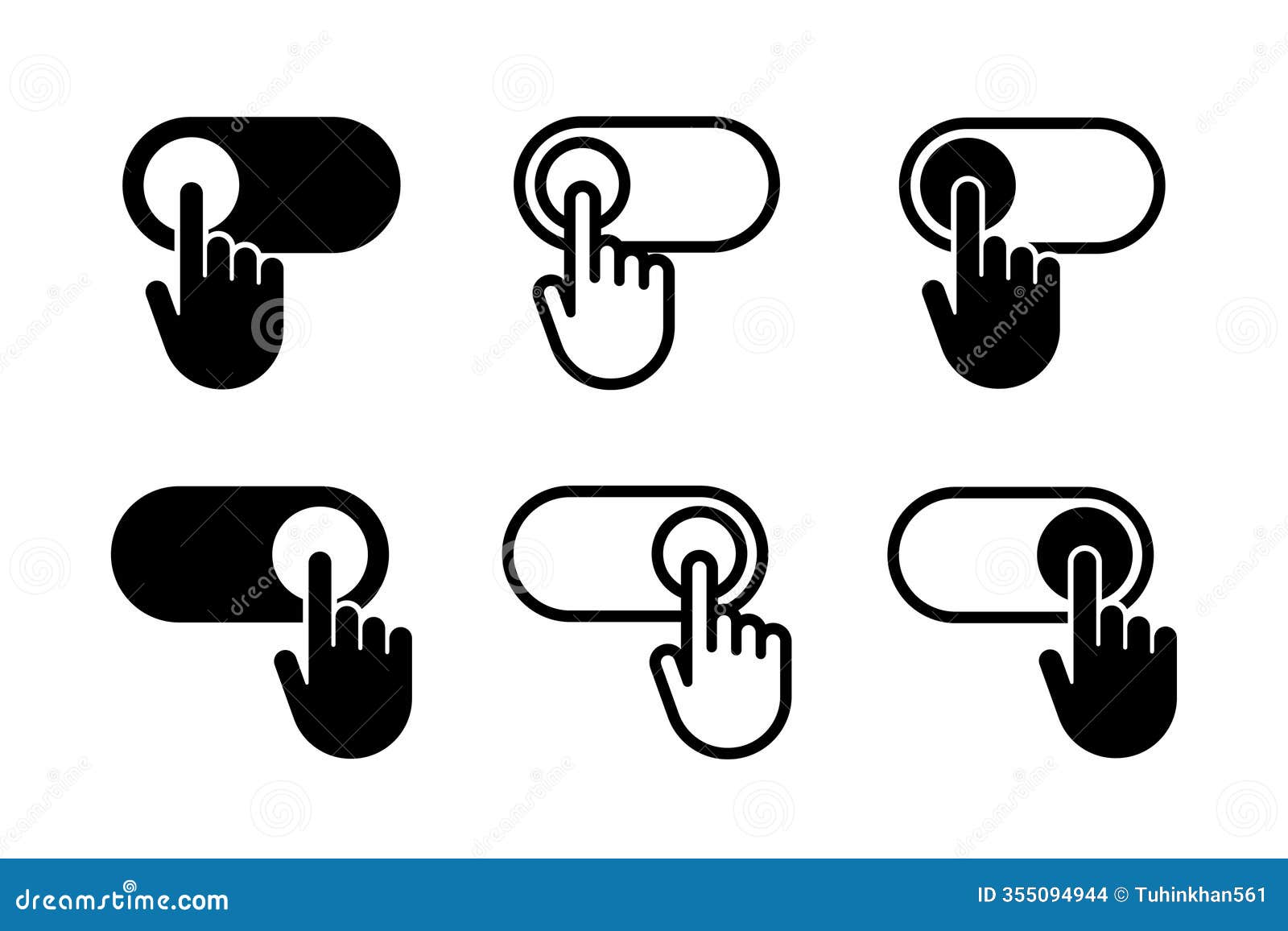 On and Off Toggle Switch Icons. Switch Toggle Buttons on OFF. Open and ...