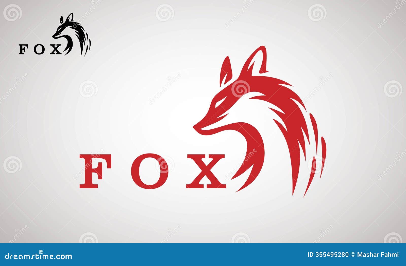 Simple Abstract Red Fox Logo Stock Illustration - Illustration of icon ...