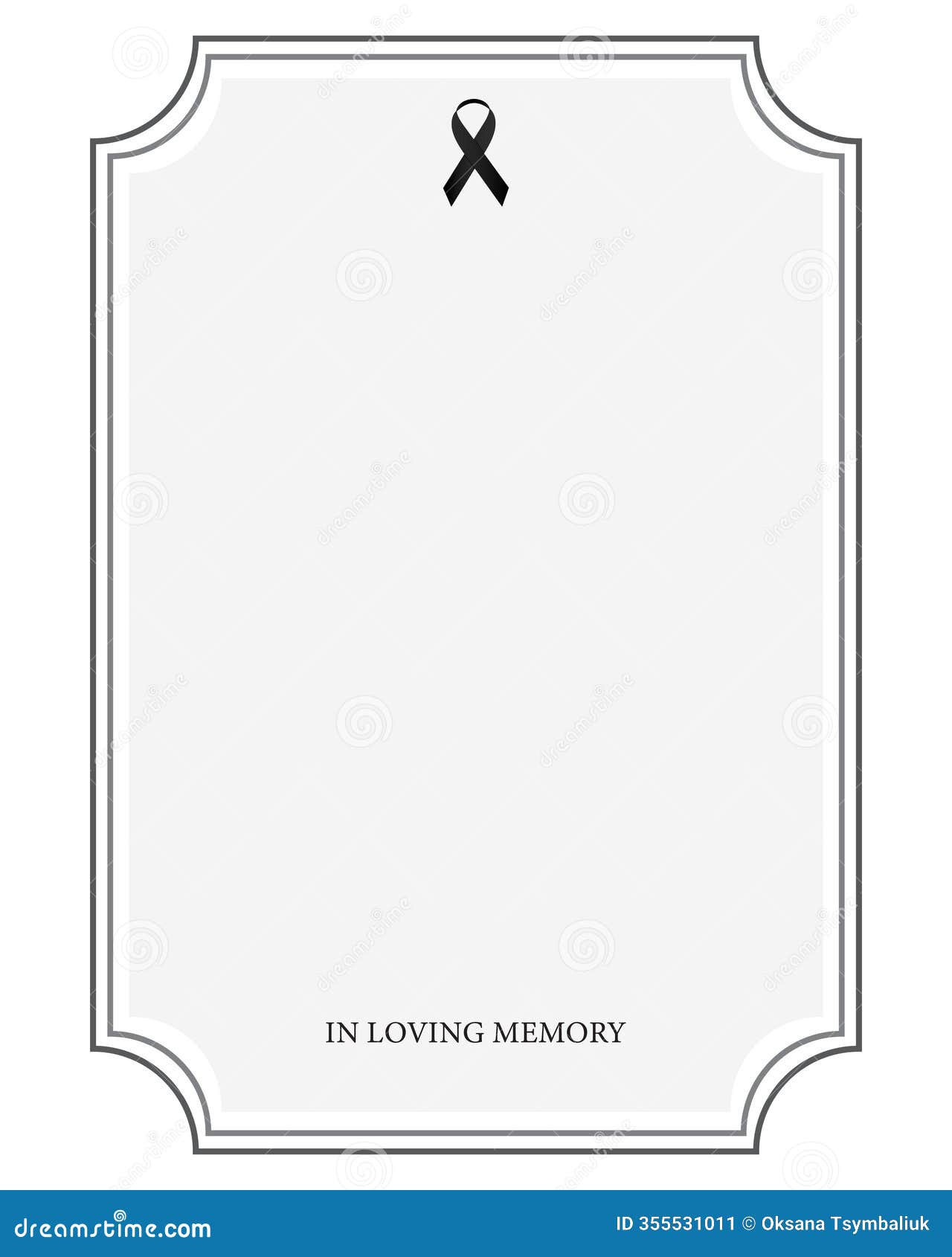 Funeral Empty Card. Empty Card. Digital Funeral Invitation with Black ...
