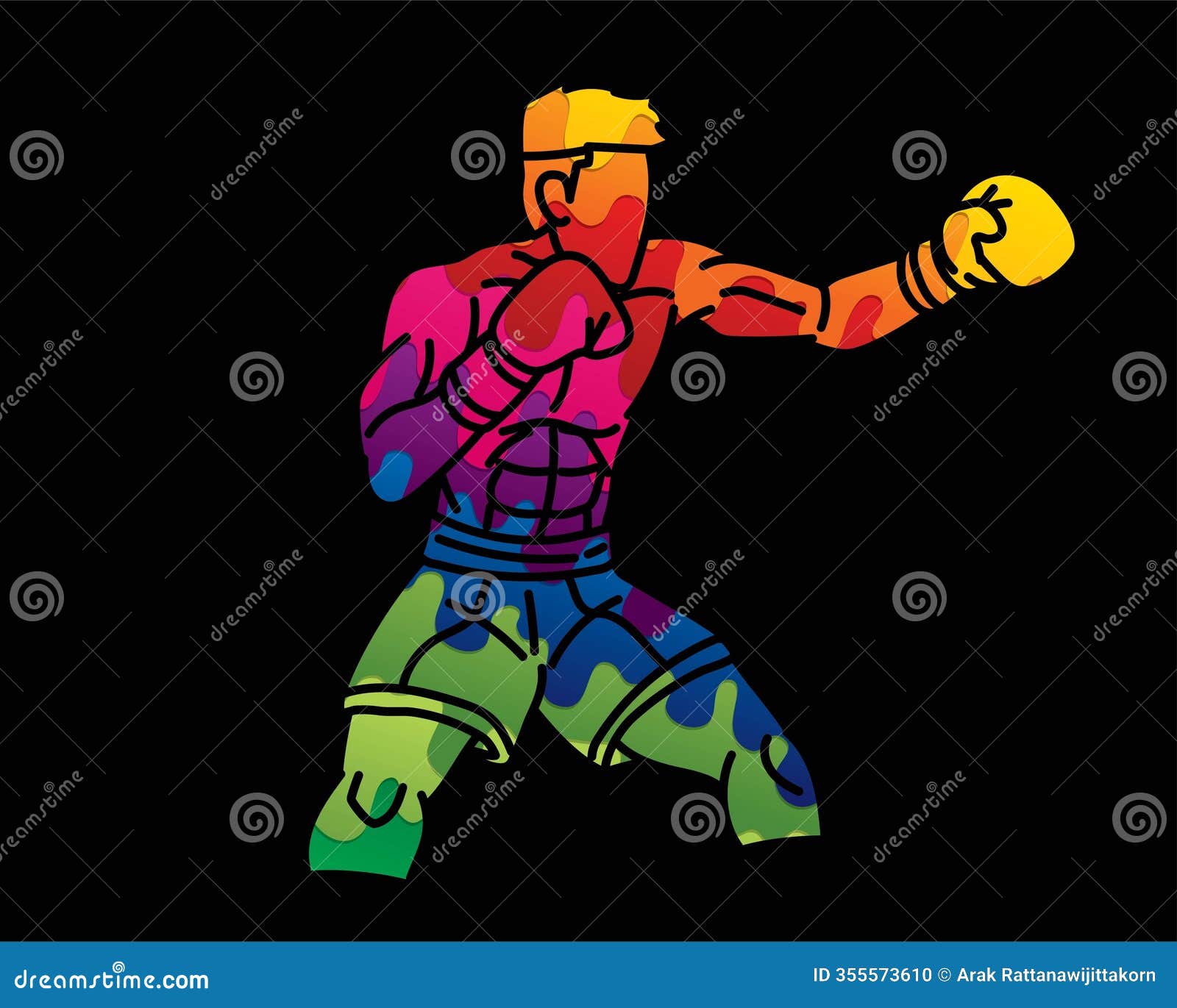 Kickboxing, Thai Boxing, Muay Thai Action On Flat Big Letters Ideas ...