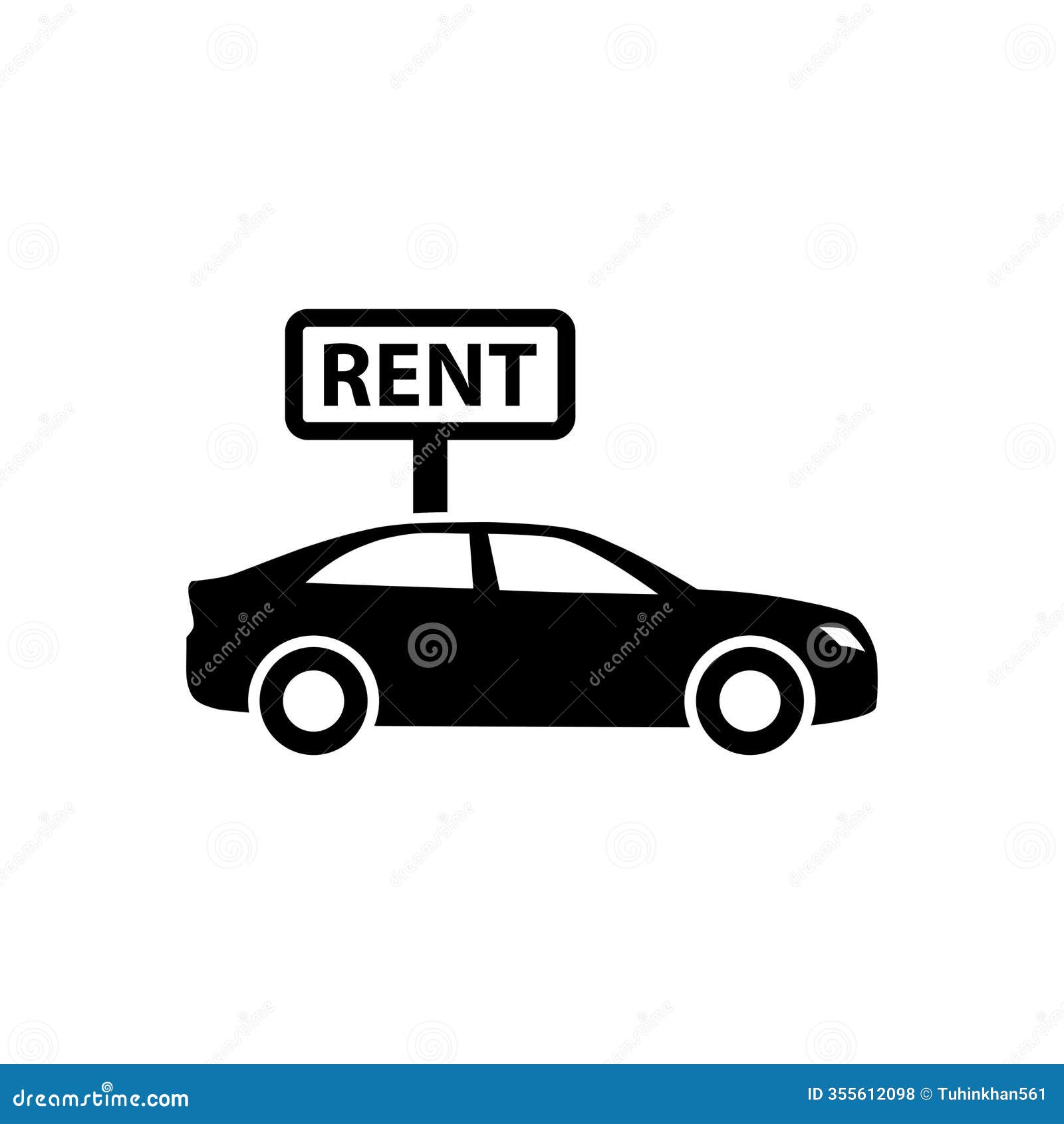 Rent a Car Sign Symbol. Car Rent Vector Icon Stock Vector ...