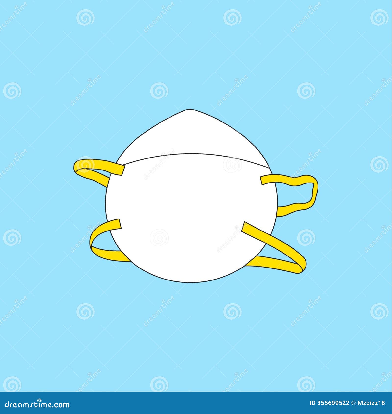 N95 Mask Vector Illustration Isolated on Blue Background Stock ...