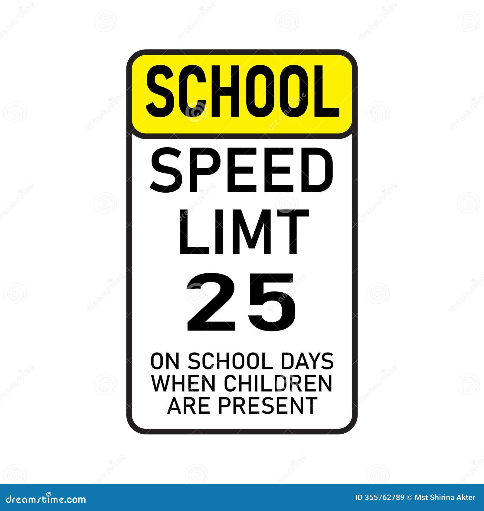 School Speed Limit 25km Signage Vector Art Ant Illustration Stock ...