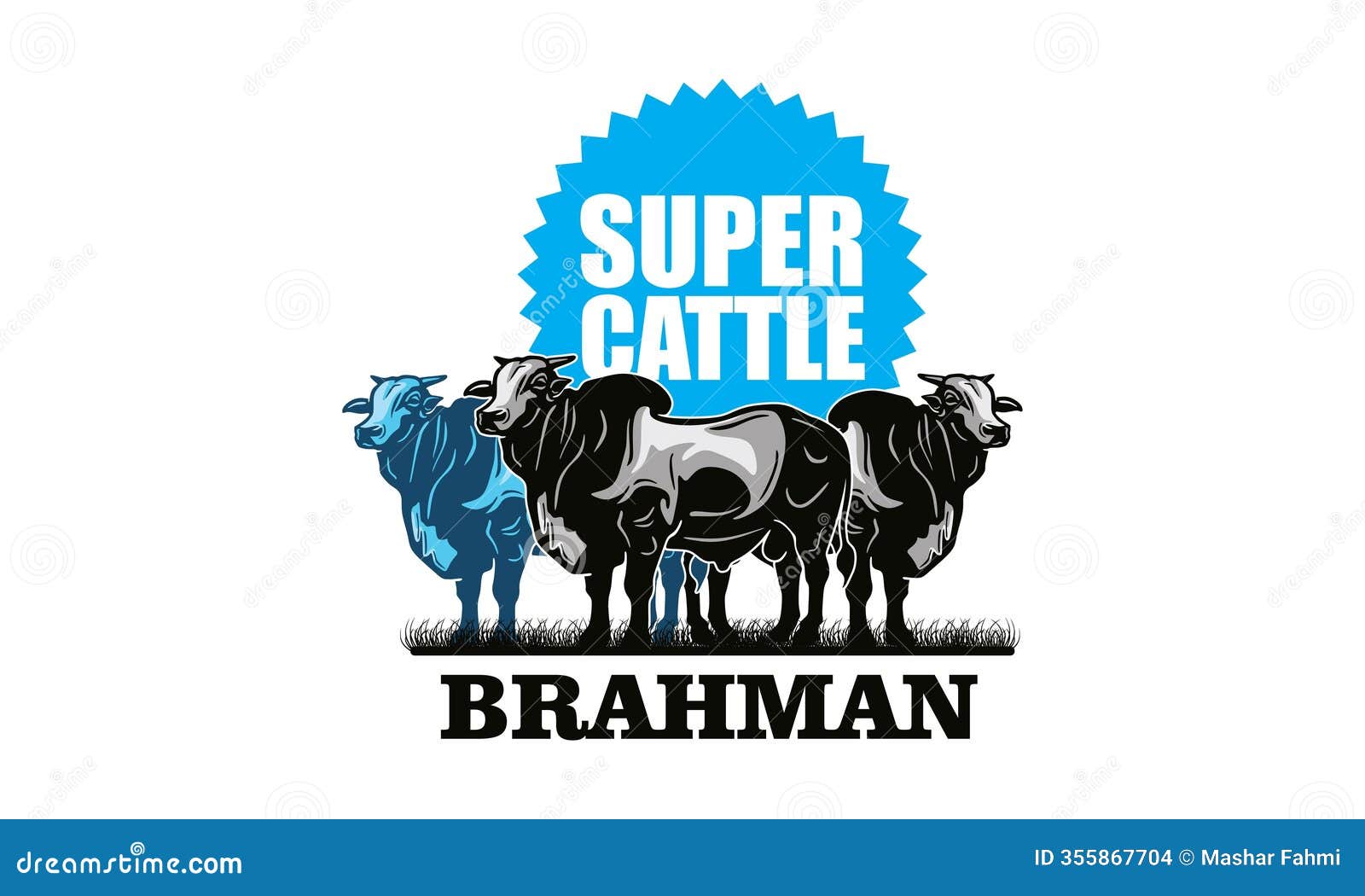 Brahman the Super Cattle Logo Stock Vector - Illustration of drawing ...