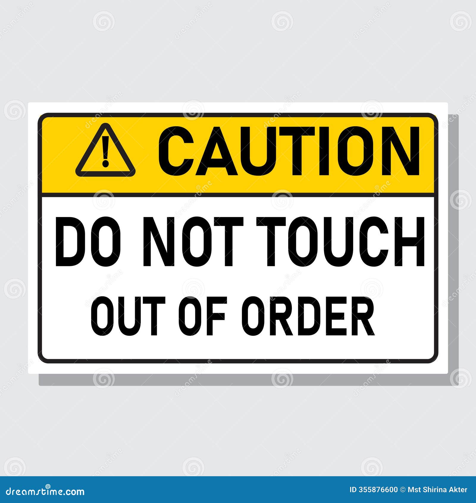 Out Of Order Sign Icon Clipart. Caution And Warning Symbol In Yellow ...