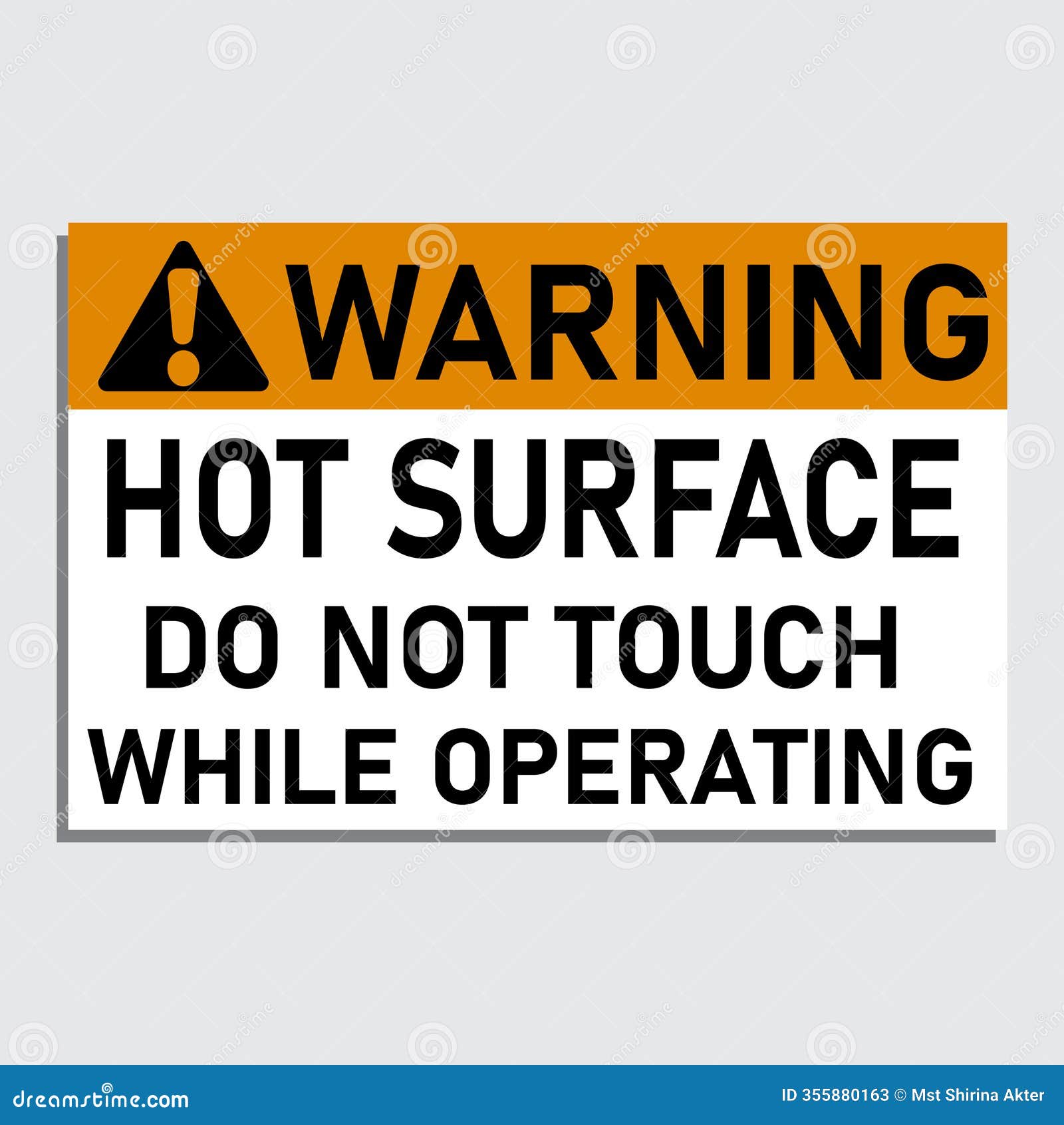 Hot Surface Do Not Touch Warning Signage Vector Illustration Stock ...