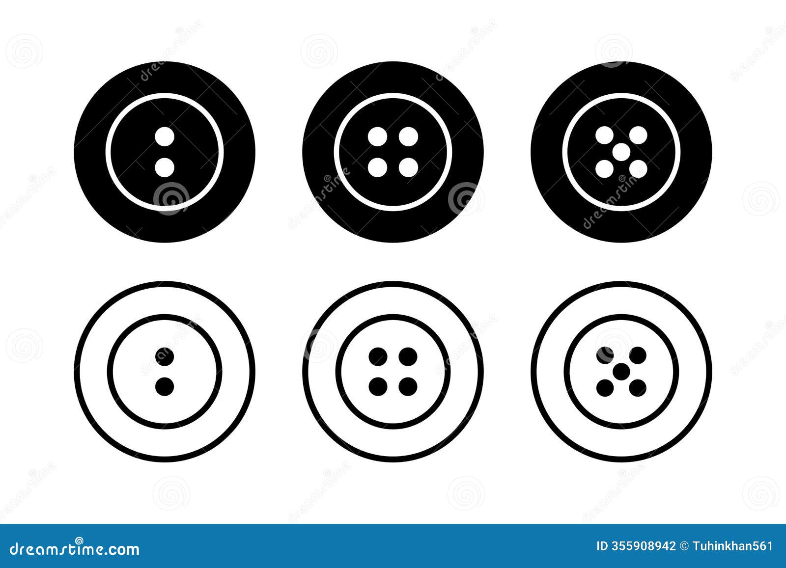 Sewing Button Icon Set. Button Symbol Vector Stock Vector ...