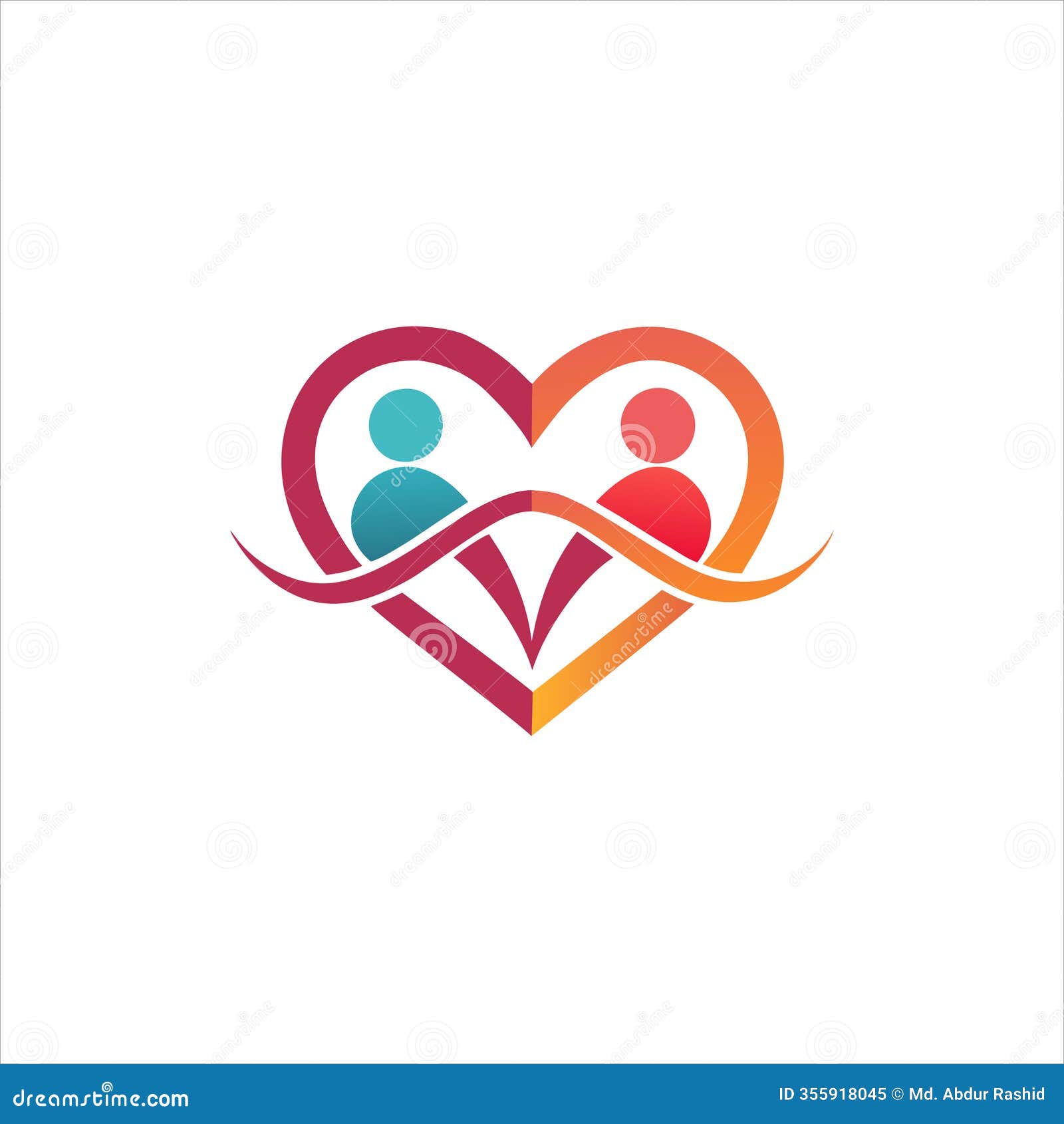 Creative Love and Unity Logo Vector on White Background Stock Vector ...