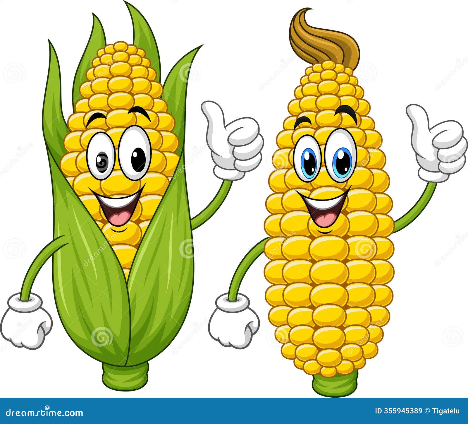 Funny Corn On The Cob Cartoon Illustration | CartoonDealer.com #333244891