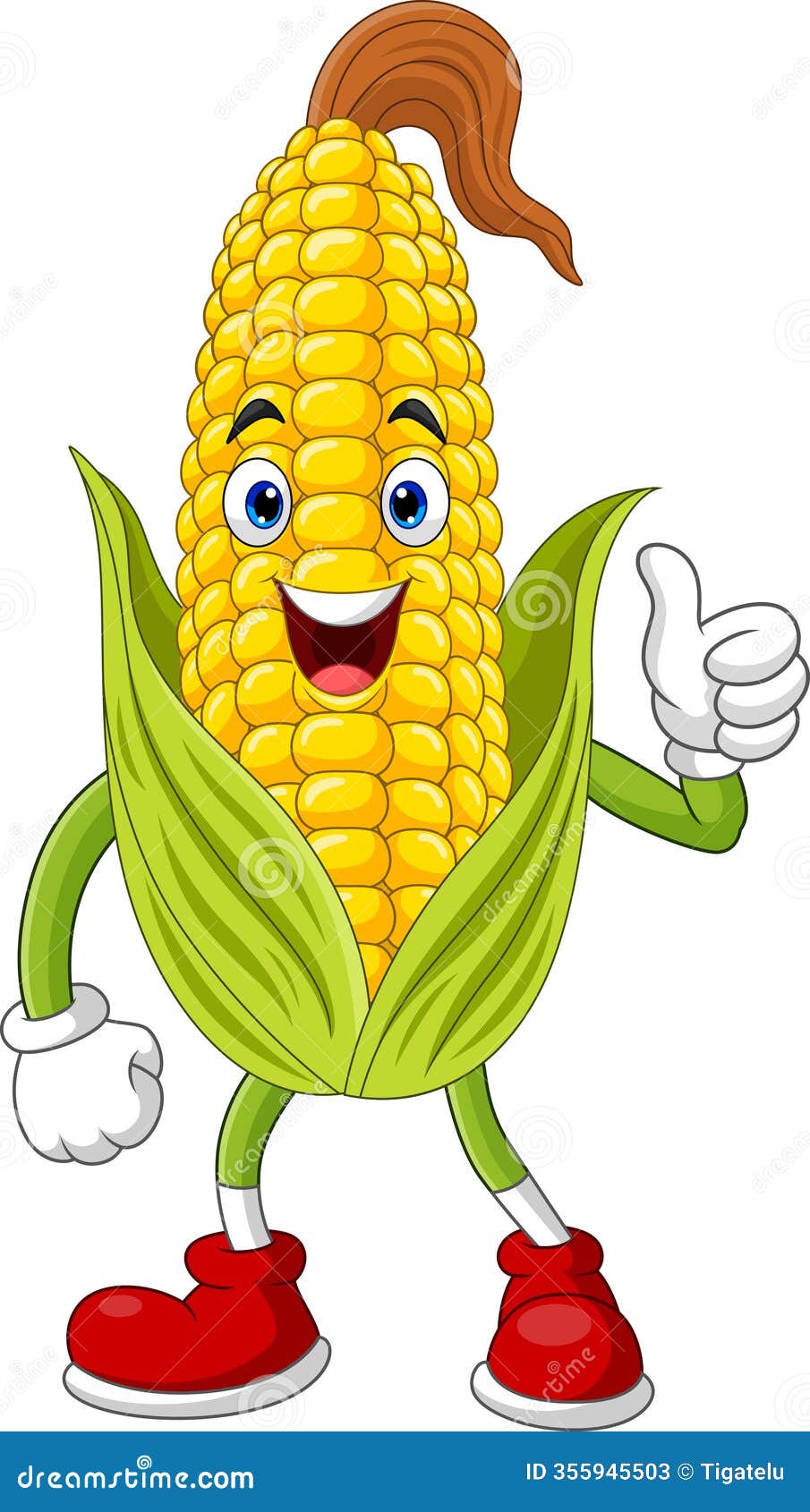 Funny Corn On The Cob Cartoon Illustration | CartoonDealer.com #333244891