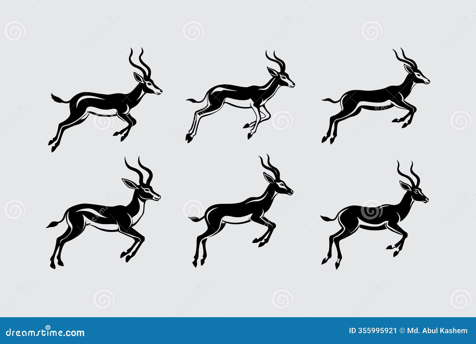 High Speed Jumping of Impala Vector Illustration. Stock Illustration ...