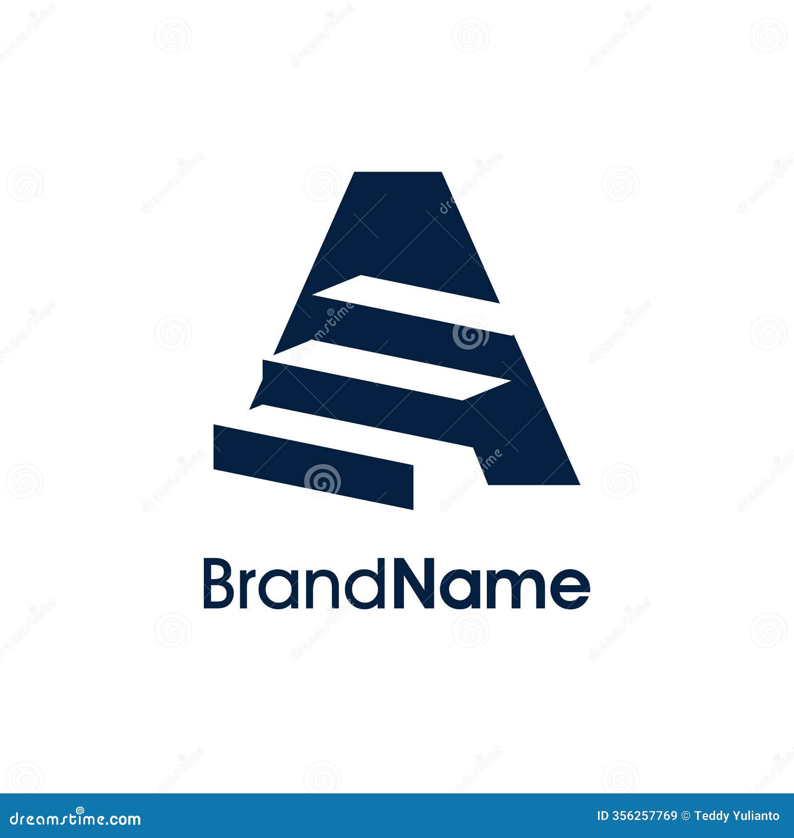 Simple and Modern Initial a Stair Logo Stock Vector - Illustration of ...