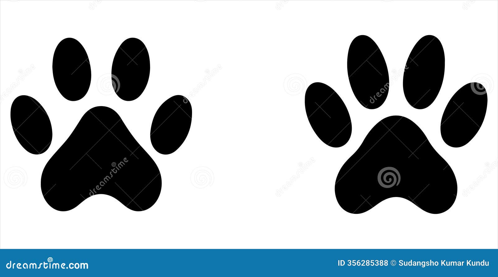 Dogs Footprint Silhouettes Cartoon Vector | CartoonDealer.com #297872869