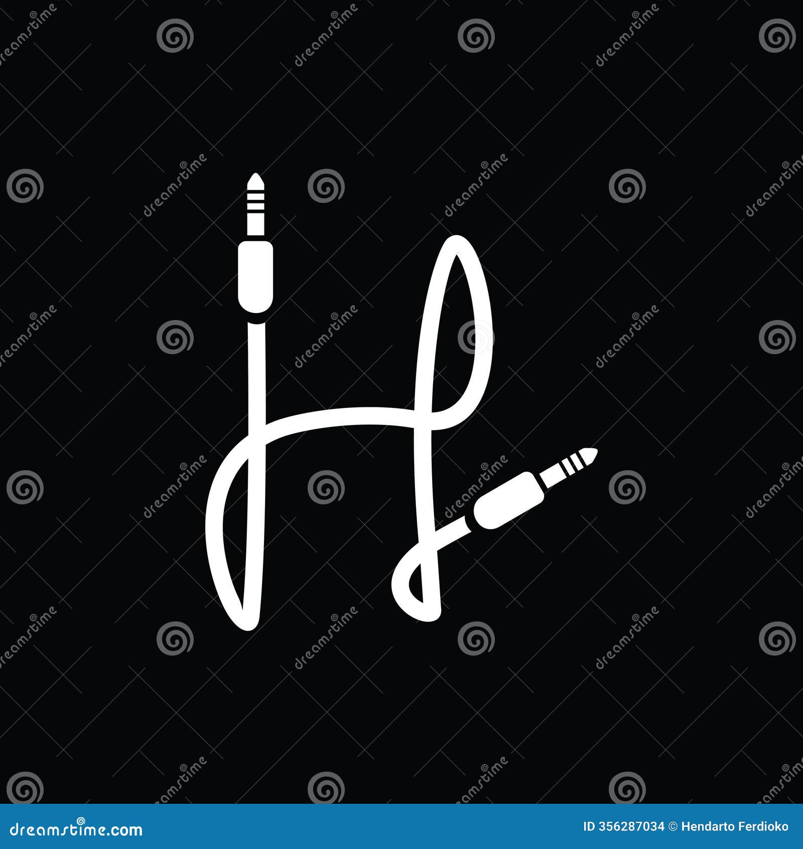 Letter H Cable Jack Logo Design Vector Icon Graphic Symbol Illustration ...
