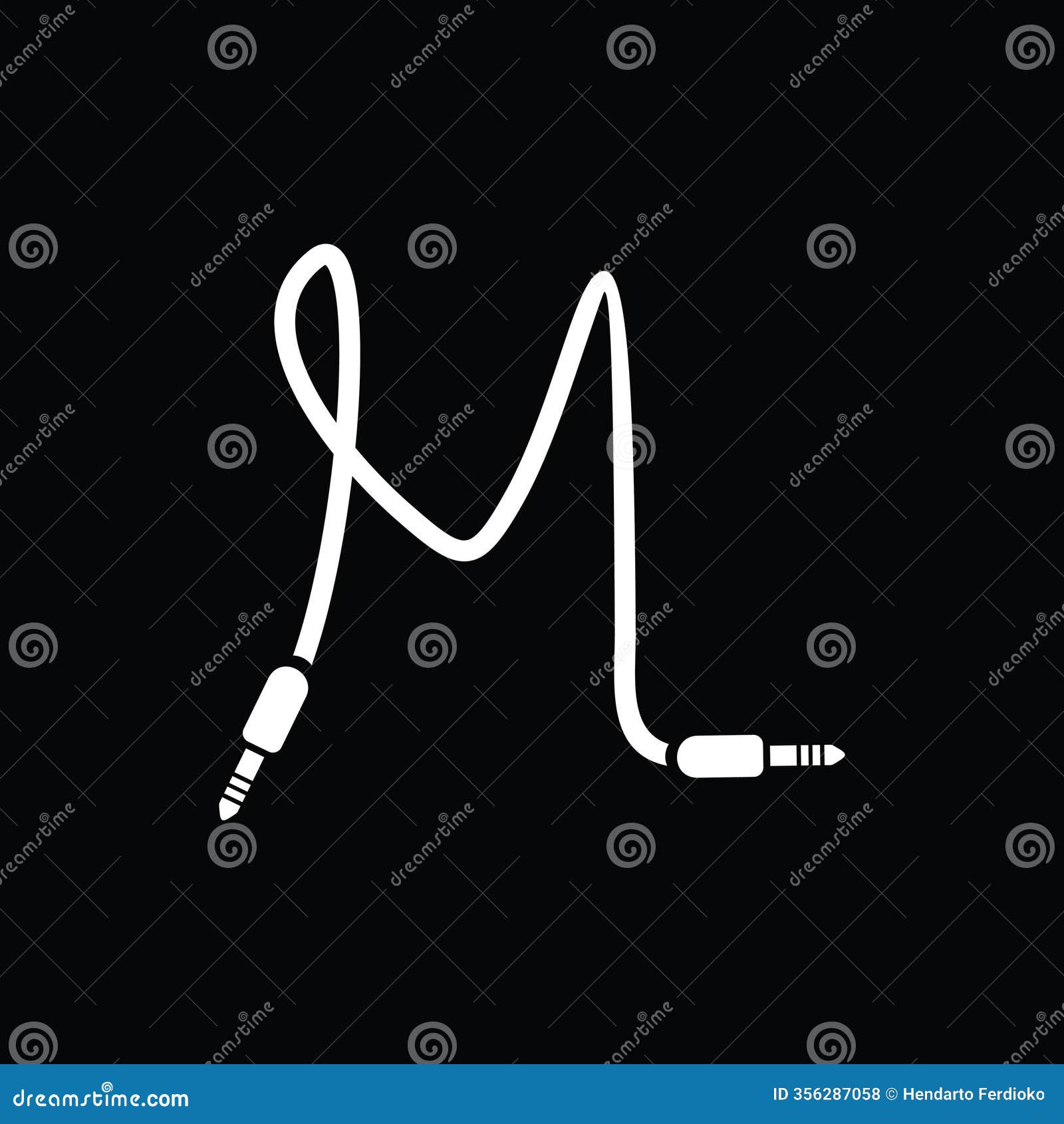 Letter M Cable Jack Logo Design Vector Icon Graphic Symbol Illustration ...