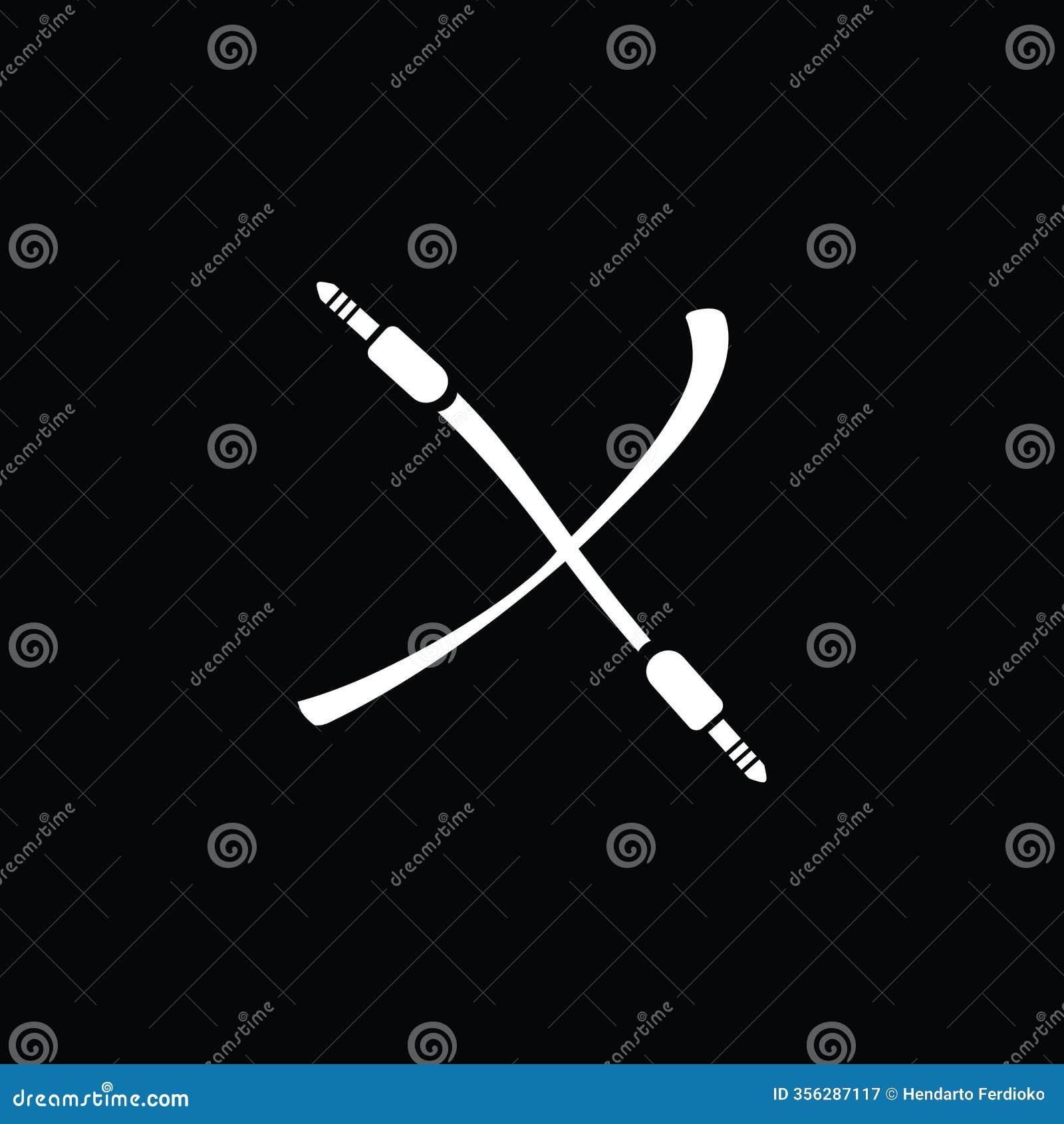 Letter X Cable Jack Logo Design Vector Icon Graphic Symbol Illustration ...