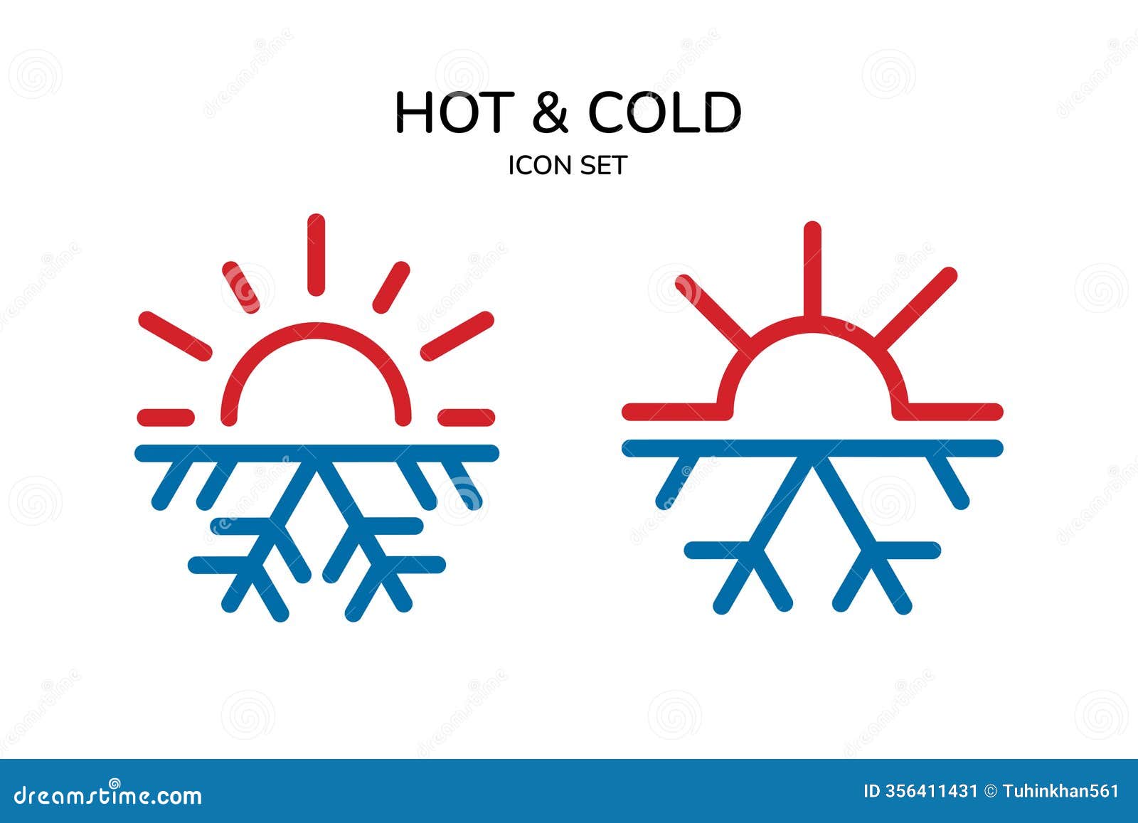 Hot and Cold Symbol. Sun and Snowflake Icon Concept Logo. Warmth and ...