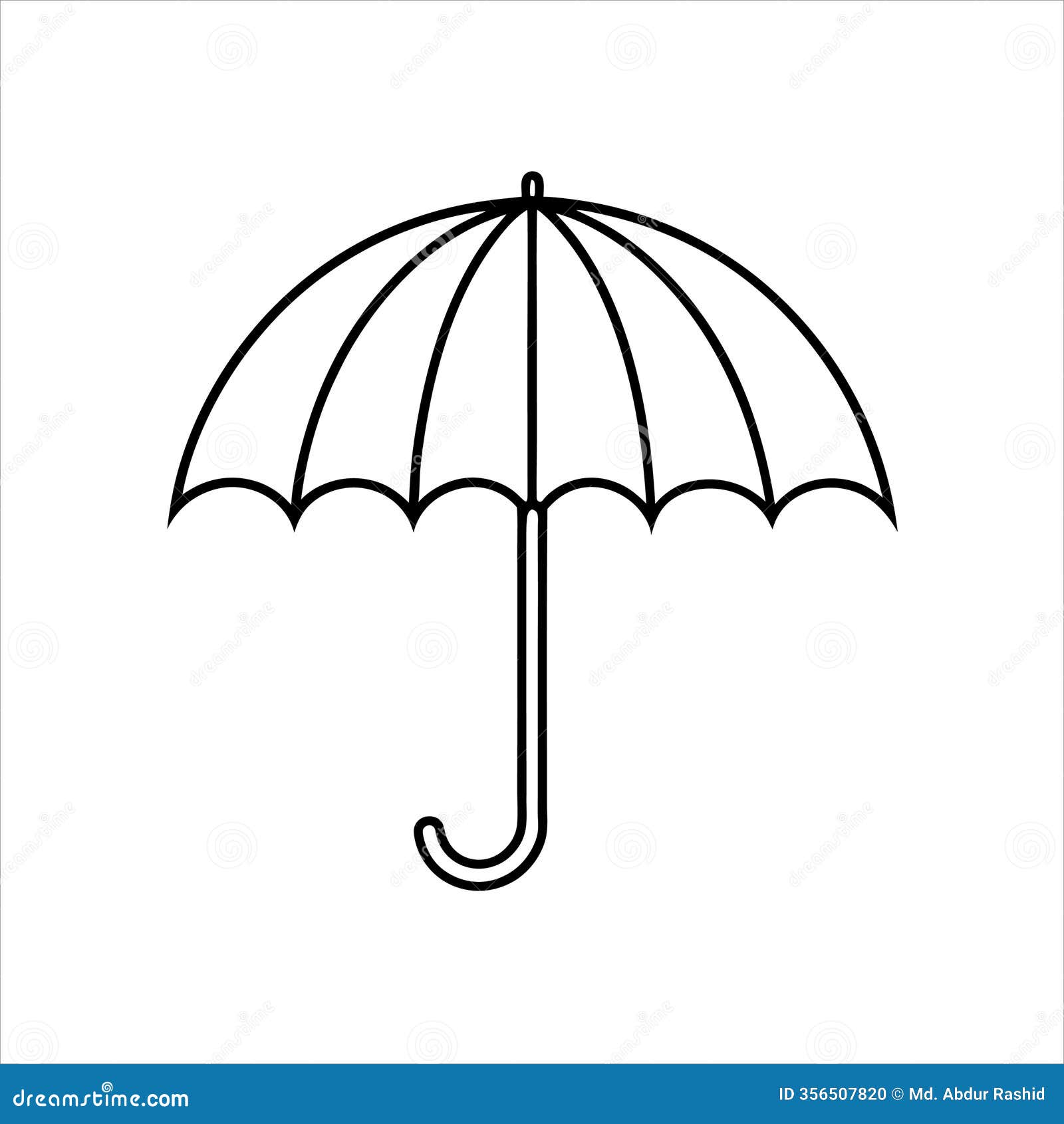 Simple Open Umbrella Icon on White Background Stock Illustration ...