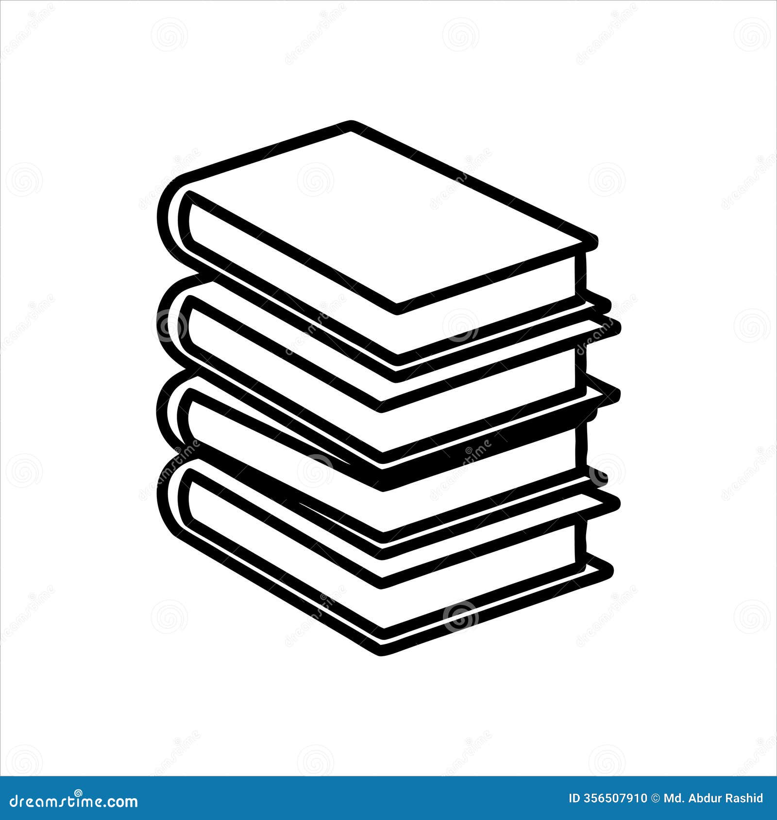 Stack of Books Icon in Minimalist Design on White Background Stock ...