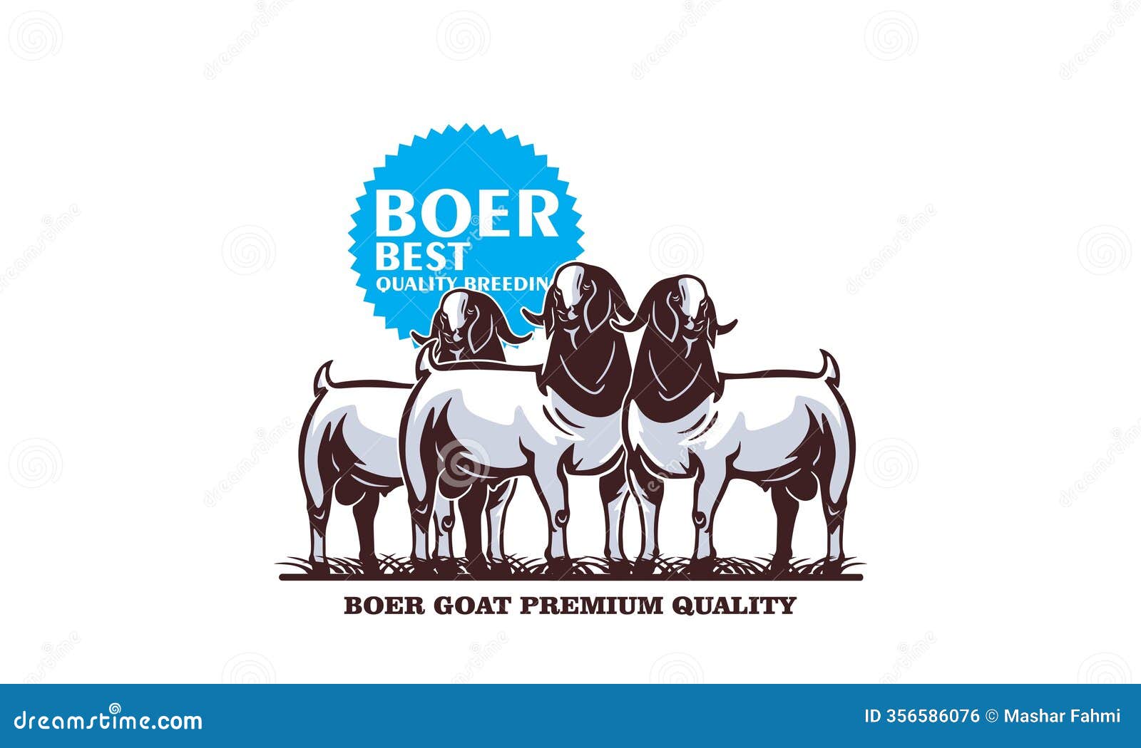 Premium Boer Goat from Best Farm Logo Stock Illustration - Illustration ...