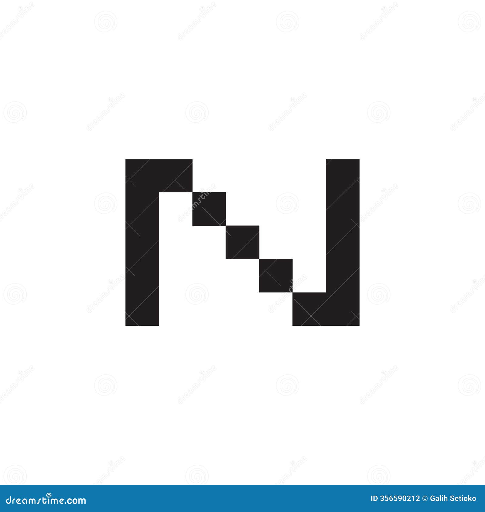 Logo Letter N Square Pixel with Blank Background Stock Vector ...