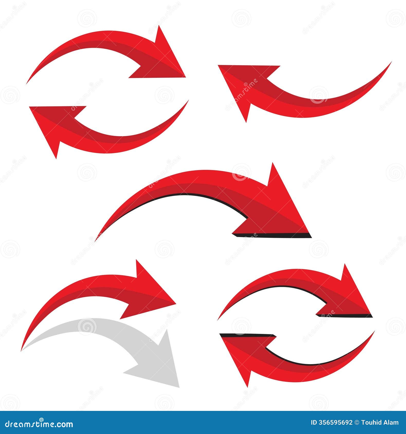 Red Arrow Icon Set on White Background. Stock Illustration ...