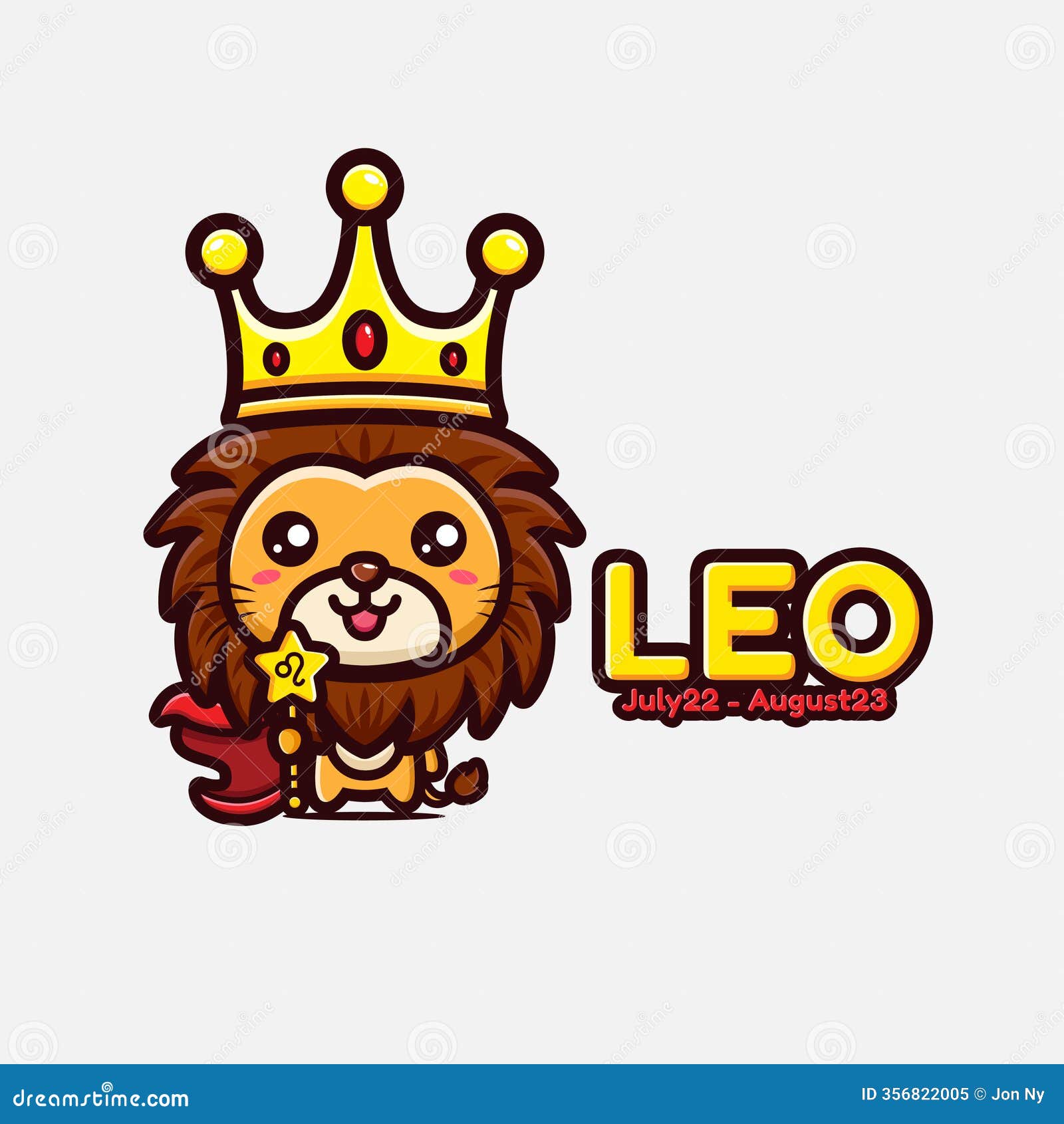 Cute Cartoon Leo Zodiac Character Stock Vector - Illustration of food ...