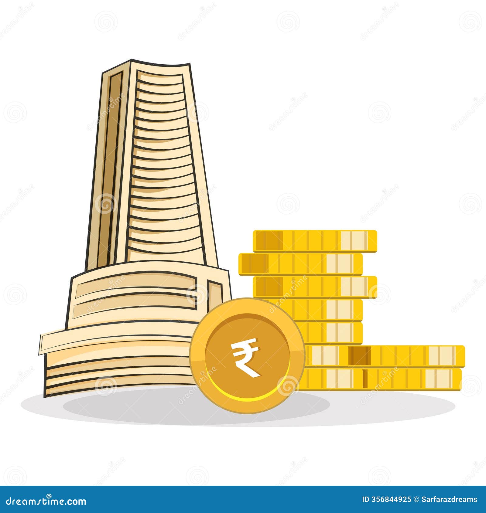 Bombay Stock Exchange Mumbai Illustration Icon. BSE Building Icon ...